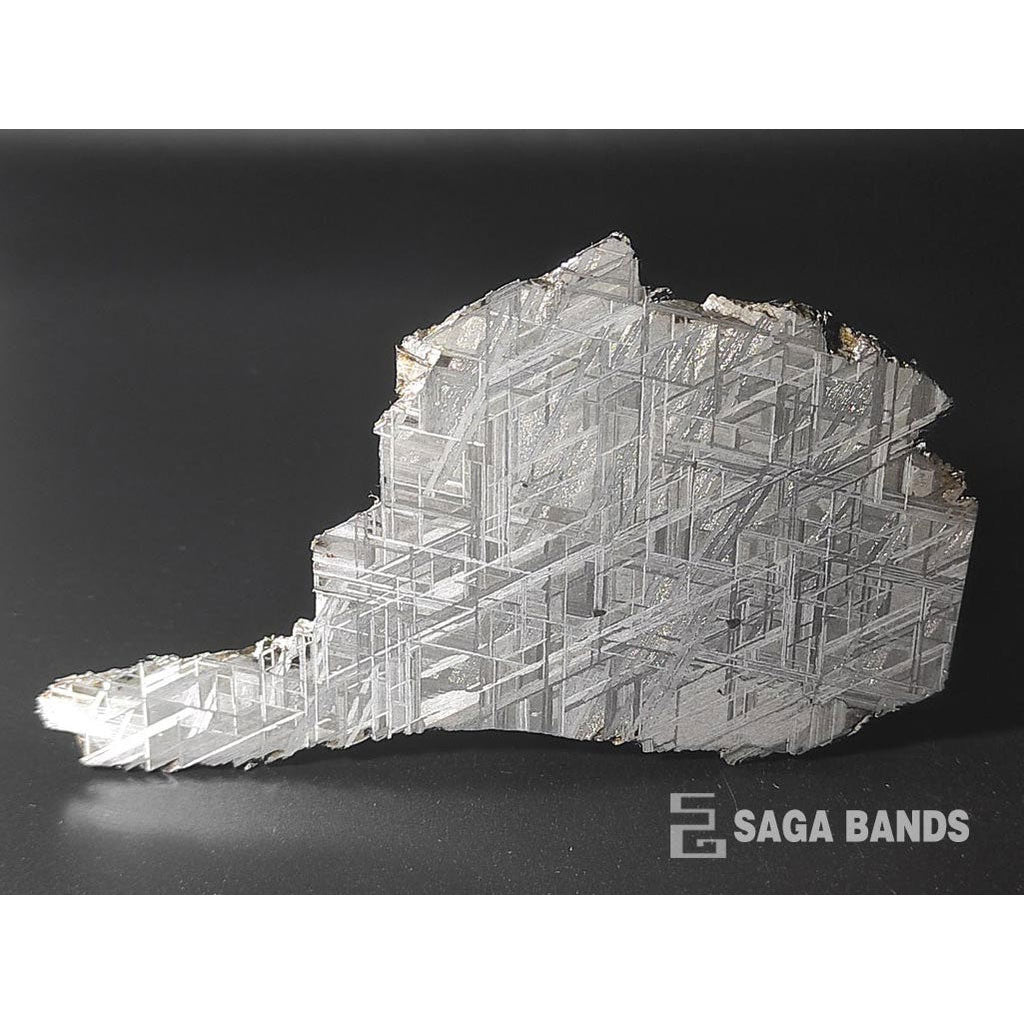 THE EXORCIST | Damascus Ring with Meteorite and Gold Foil | Saga Bands